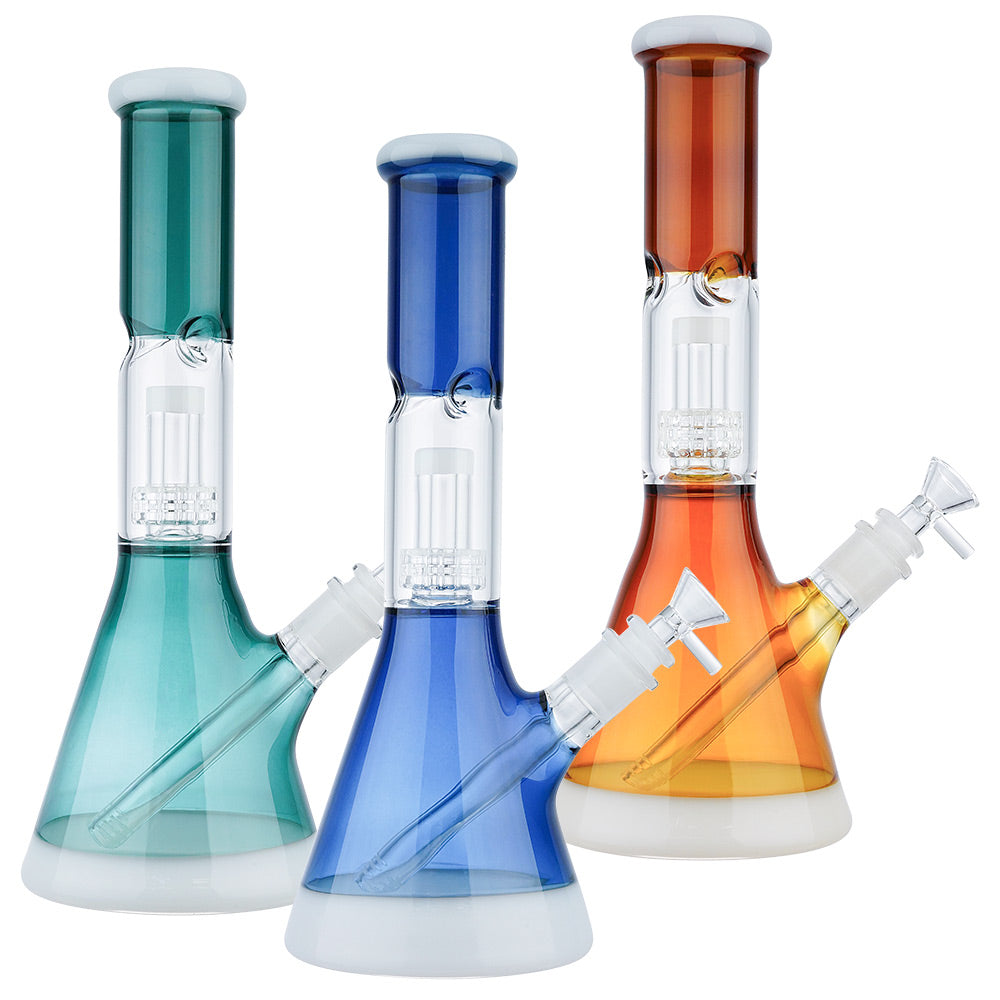 (WATER PIPE) 12" TRIPLE TONE DIAMOND UFO PERC - TEAL – Hibro Wholesale