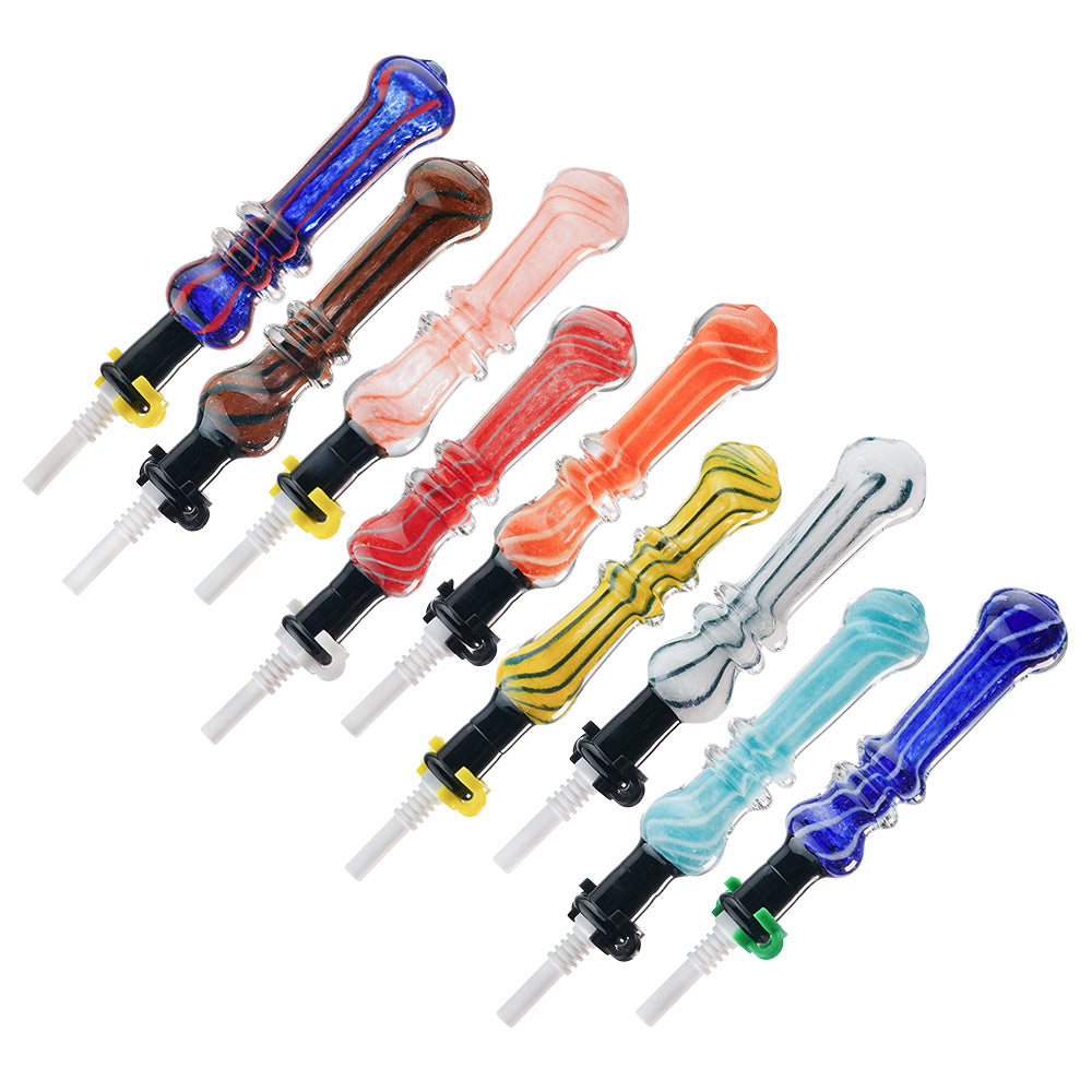 (NECTAR STRAW) DOUBLE RING COLORED LINE CERAMIC TIP - ORANGE WHITE ...