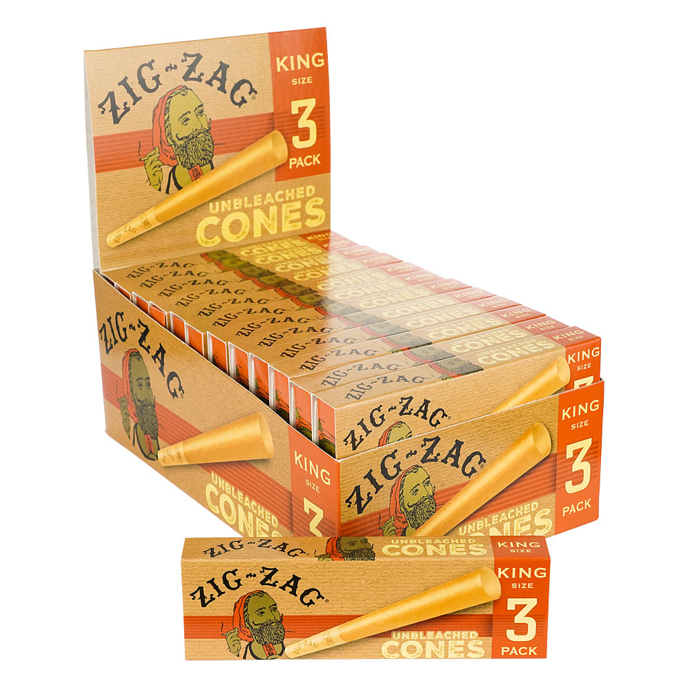 (CONE) ZIG-ZAG UNBLEACHED - KING 3PK 24CT – Hibro Wholesale