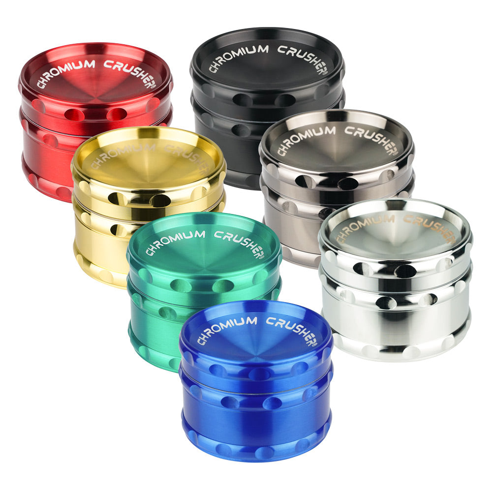 (GRINDER) CHROMIUM CRUSHER VORTEX (TRAY ON TOP) 2.5" - BLACK – Hibro ...