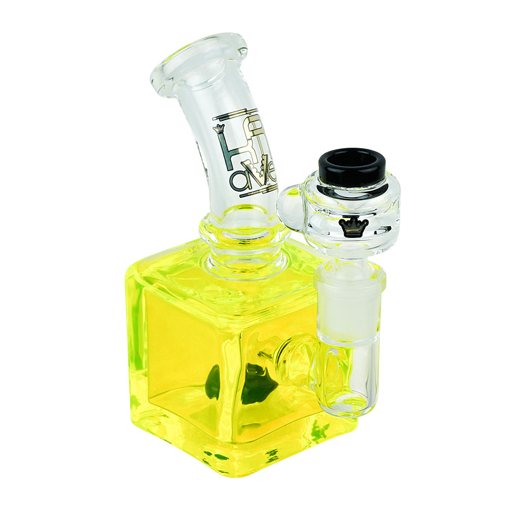 (FREEZABLE) KRAVE 6" CUBE WATER PIPE - UV LIME – Hibro Wholesale